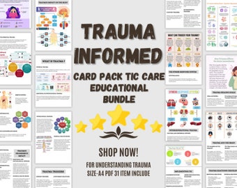 Trauma Informed Educational Bundle, Trauma Guide, Card Pack Tic Care ...