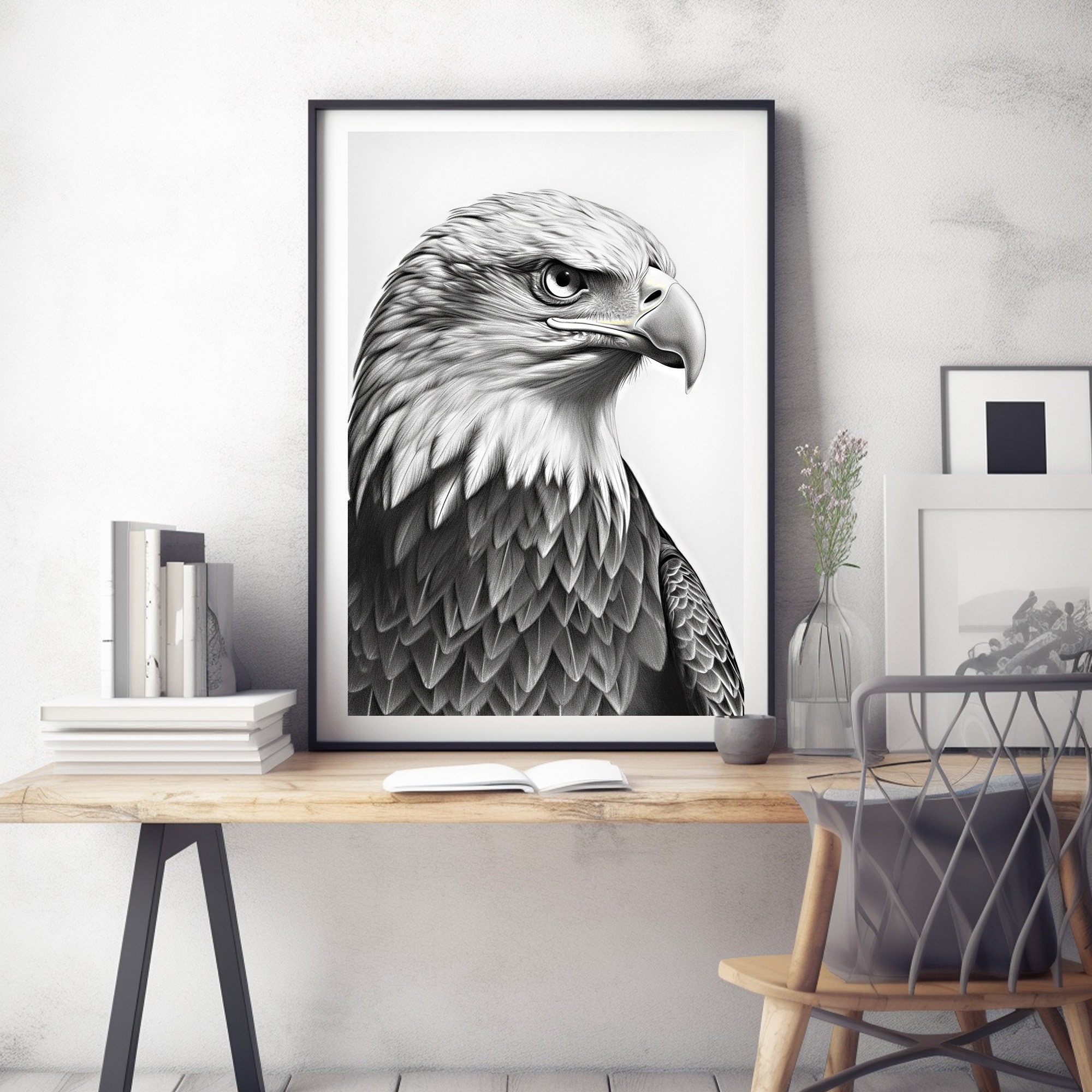 Artwork for Office American Symbol Art Bird Photo Canvas Bald Eagle ...
