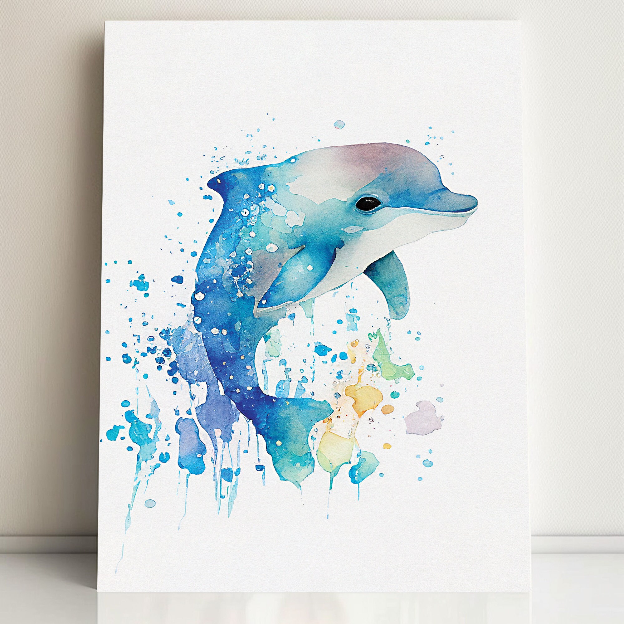 Watercolor Dolphins Dolphin Posters Images Undersea World Clip Art ...