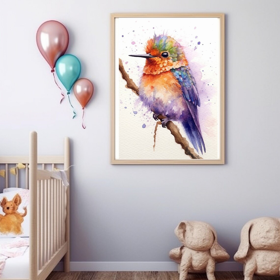 Elegant Watercolor Hummingbird Print Instant Download - Etsy