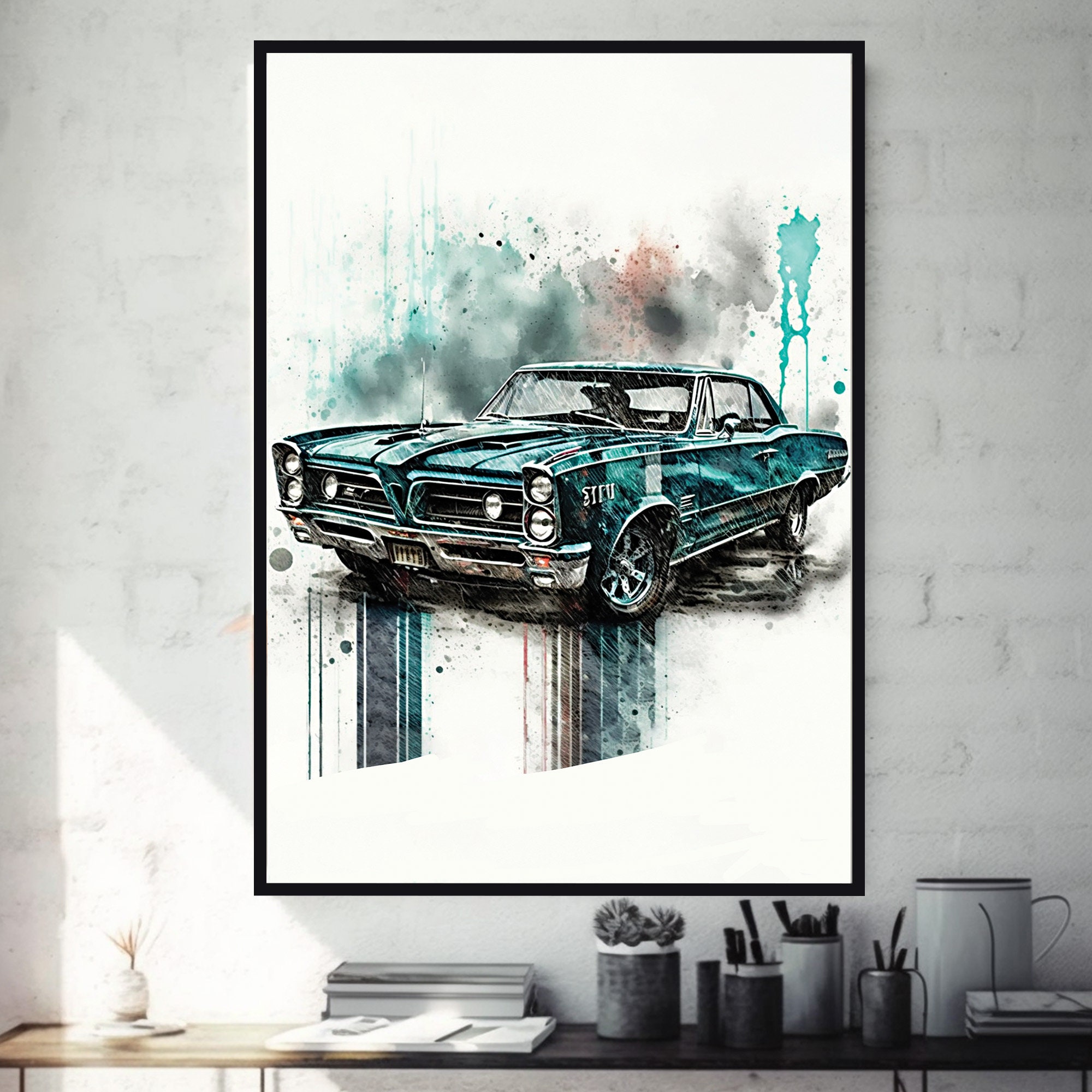 1964 Pontiac GTO Digital Art Print Wall Decor Watercolor - Etsy