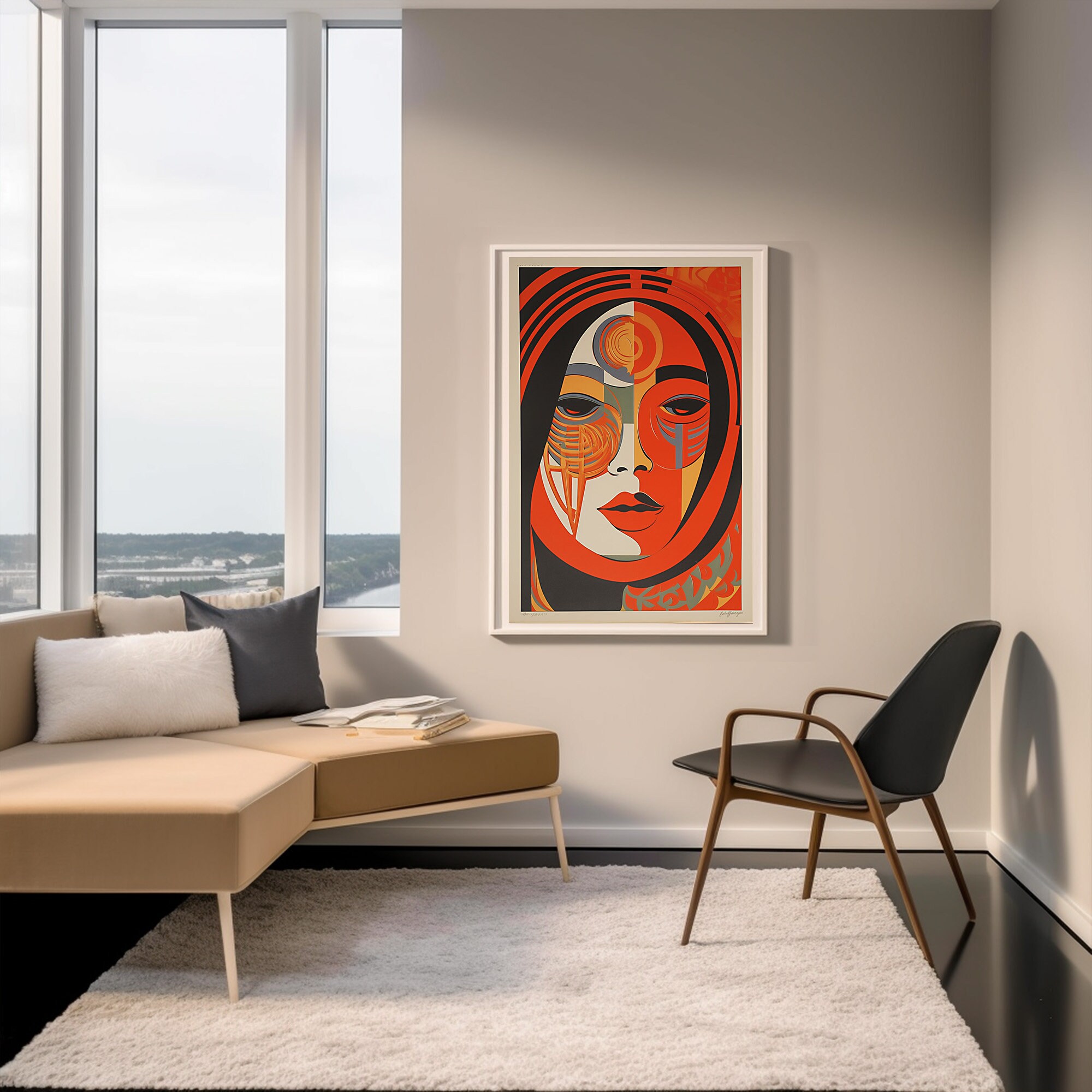 Mid-century Modern Architectural Style Unique Handcrafted Art on Etsy ...