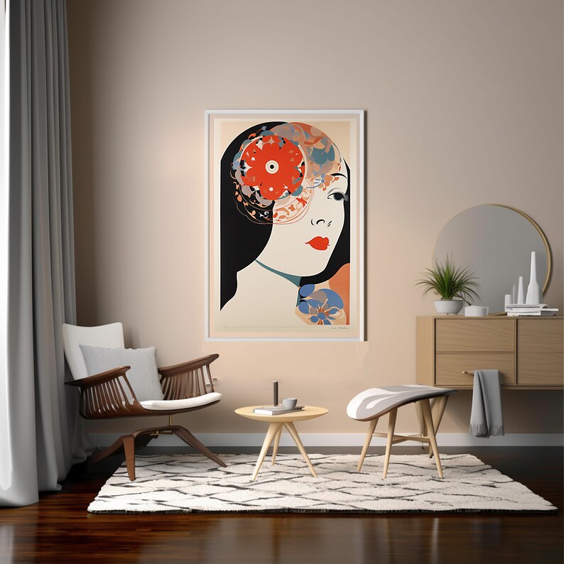 Mid Century Posters Modern Illustration Modernist Wall Art - Etsy