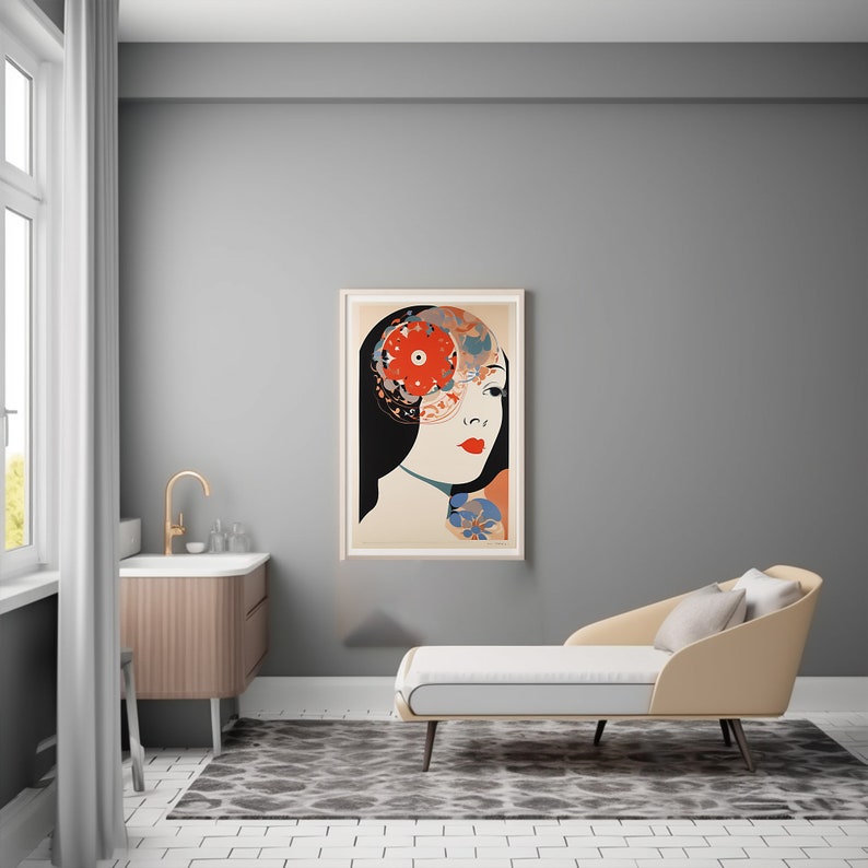 Mid Century Posters Modern Illustration Modernist Wall Art - Etsy