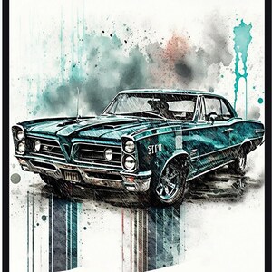 1964 Pontiac GTO Digital Art Print Wall Decor Watercolor - Etsy