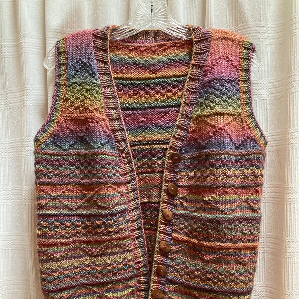 Hand Knit Vest - Etsy