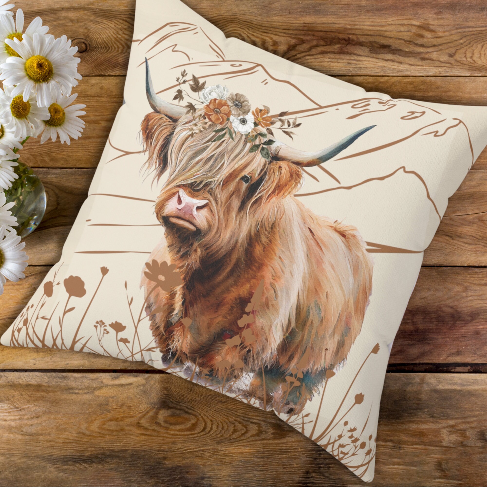 Highland Cow Pillow, Cow Gifts, Highland Cow Decor, Highland Cow ...