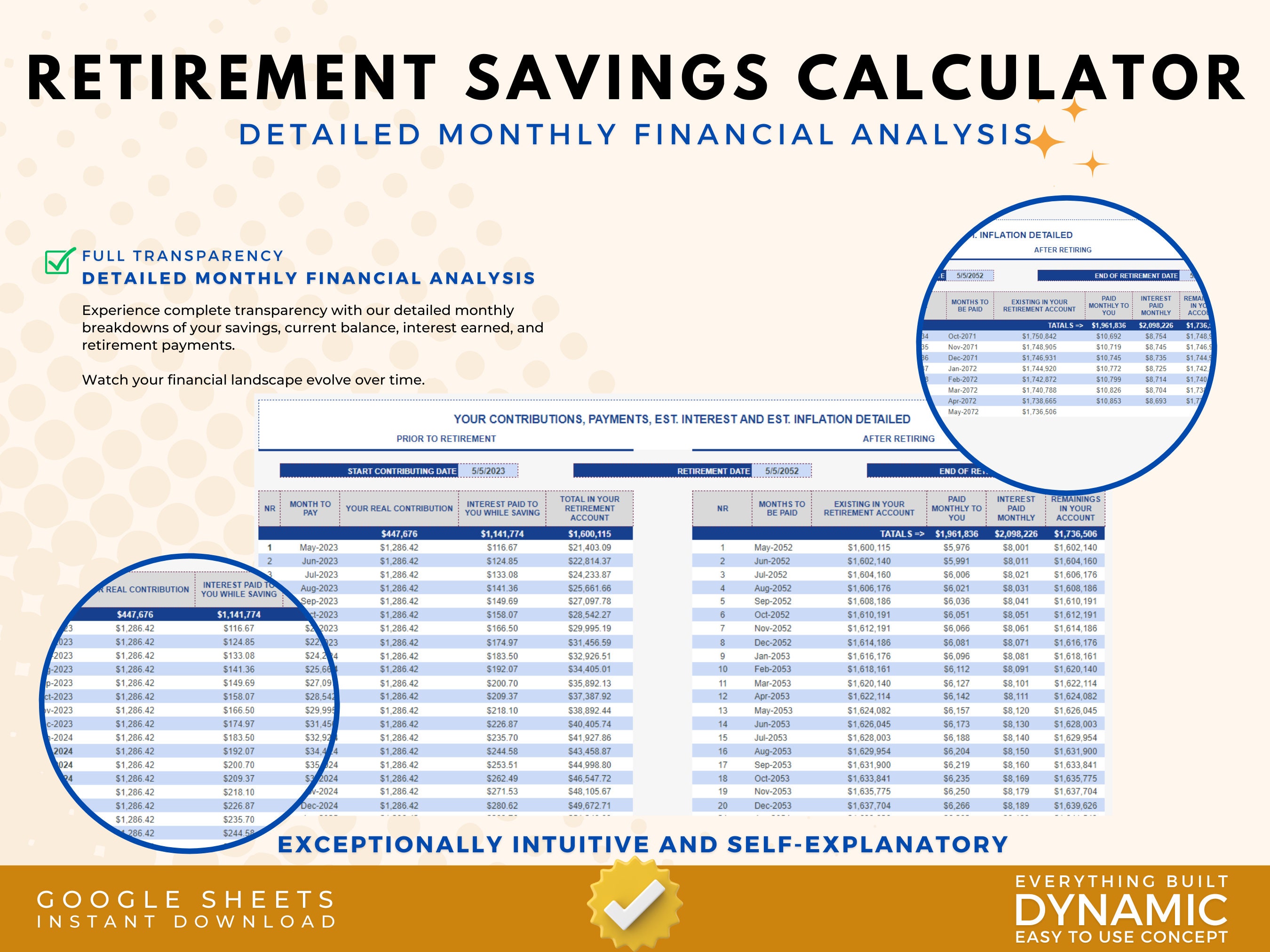 Retirement Digital Financial Planner Bundle, Easy to Use Google Sheets ...