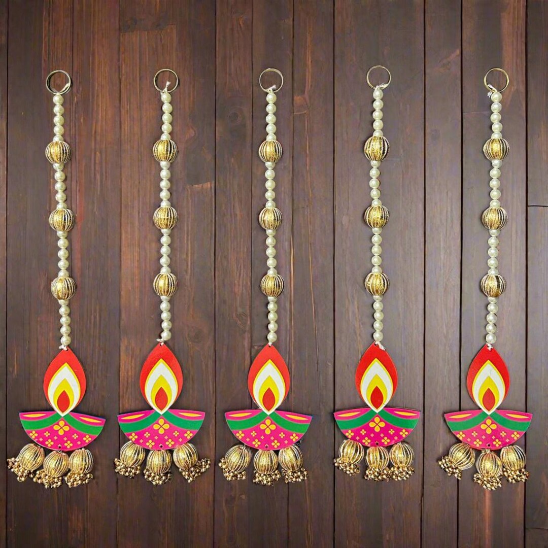 Set of 5 Diya Wall Hangings for Backdrop,multicolored MDF Diya Wall ...