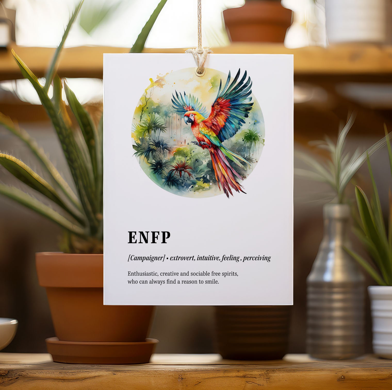 MBTI ENFP Spirit Animal Parrot Wall Art Psychology Collection - Etsy