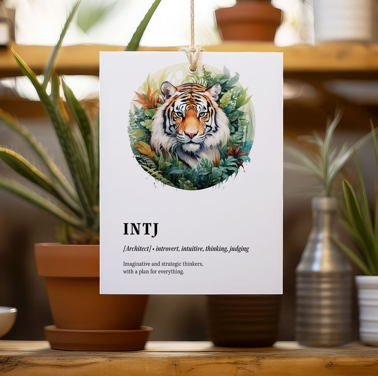 MBTI INTJ Spirit Animal Tiger Wall Art Psychology Collection - Etsy