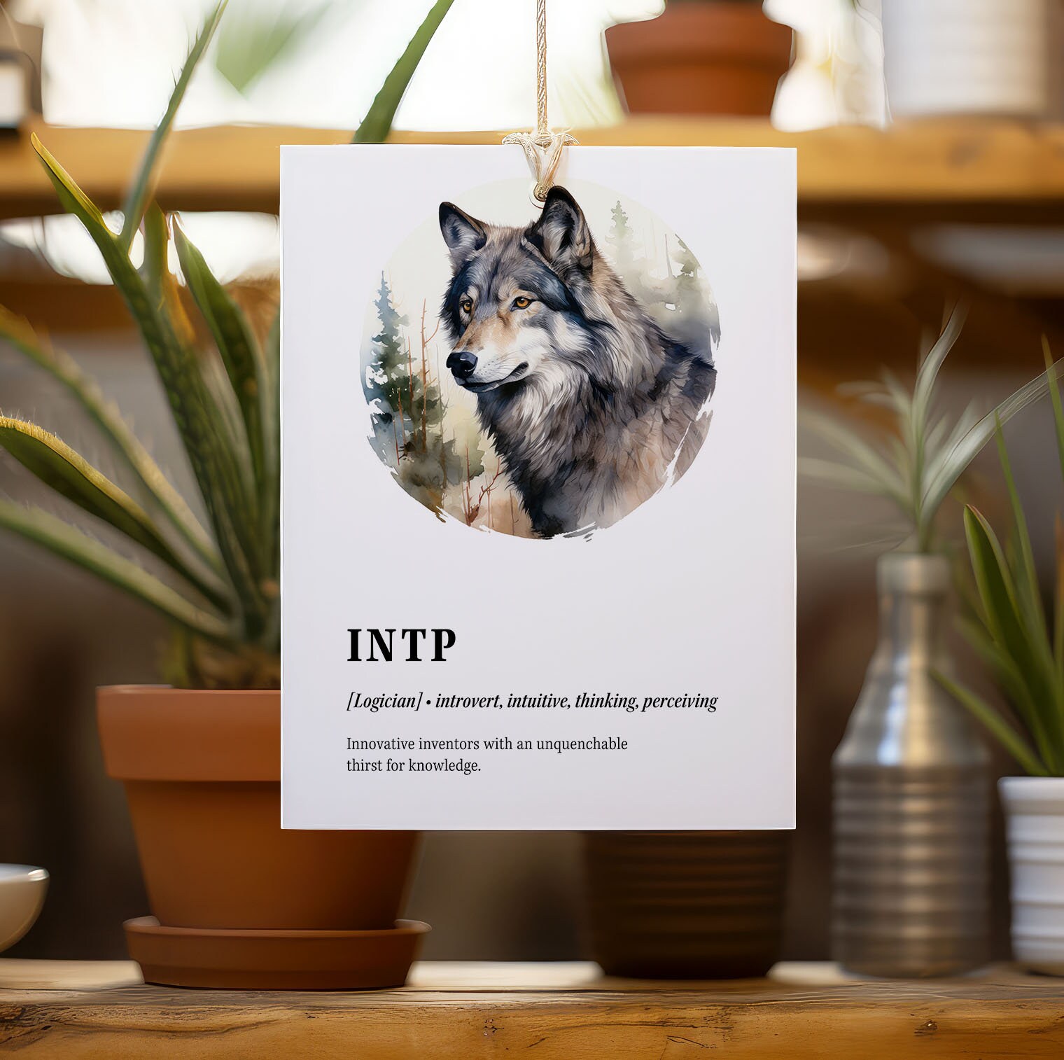 MBTI INTP Spirit Animal Wolf Wall Art Psychology Collection - Etsy