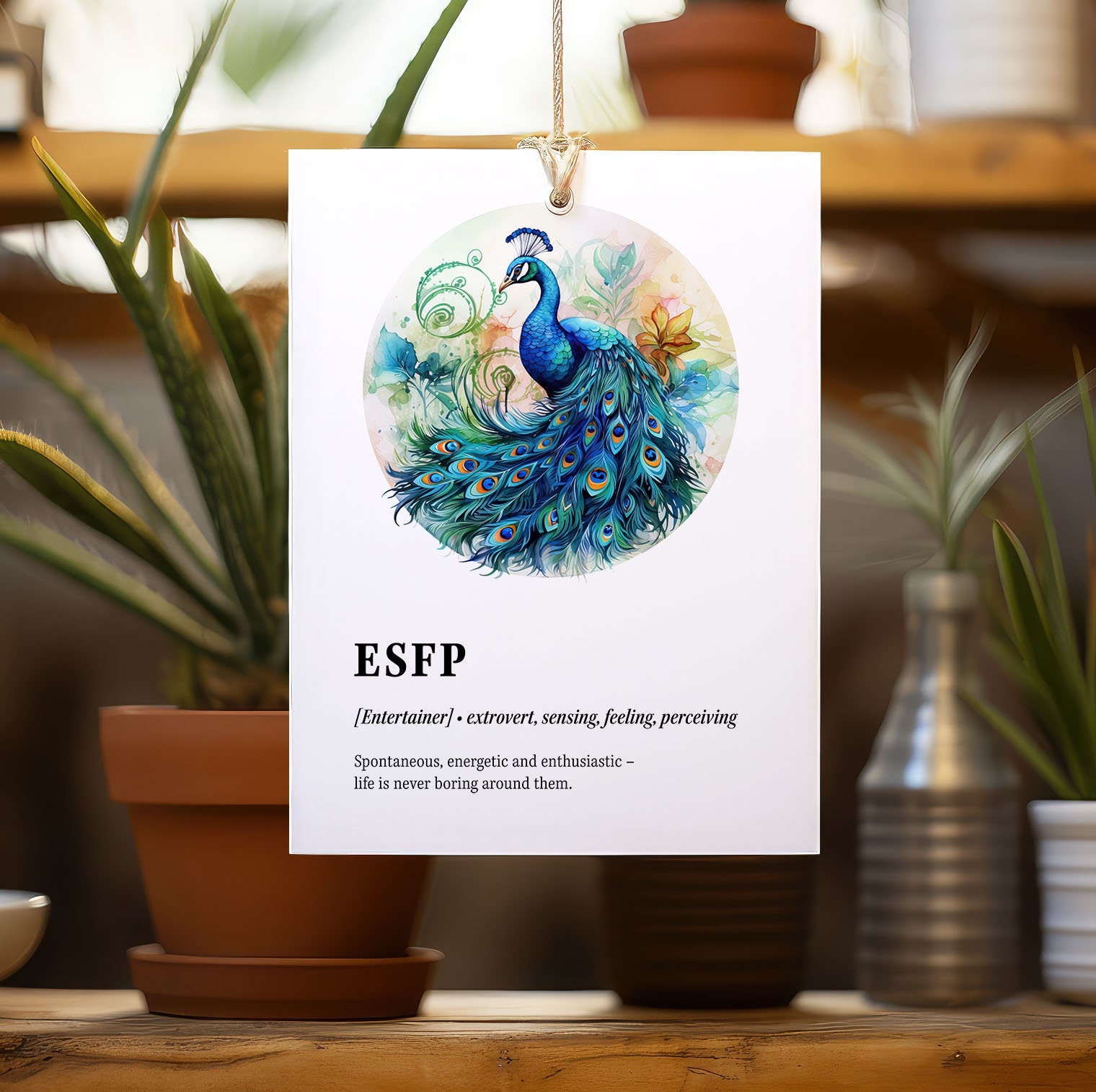 MBTI ESFP Spirit Animal Peacock Wall Art Psychology Collection - Etsy