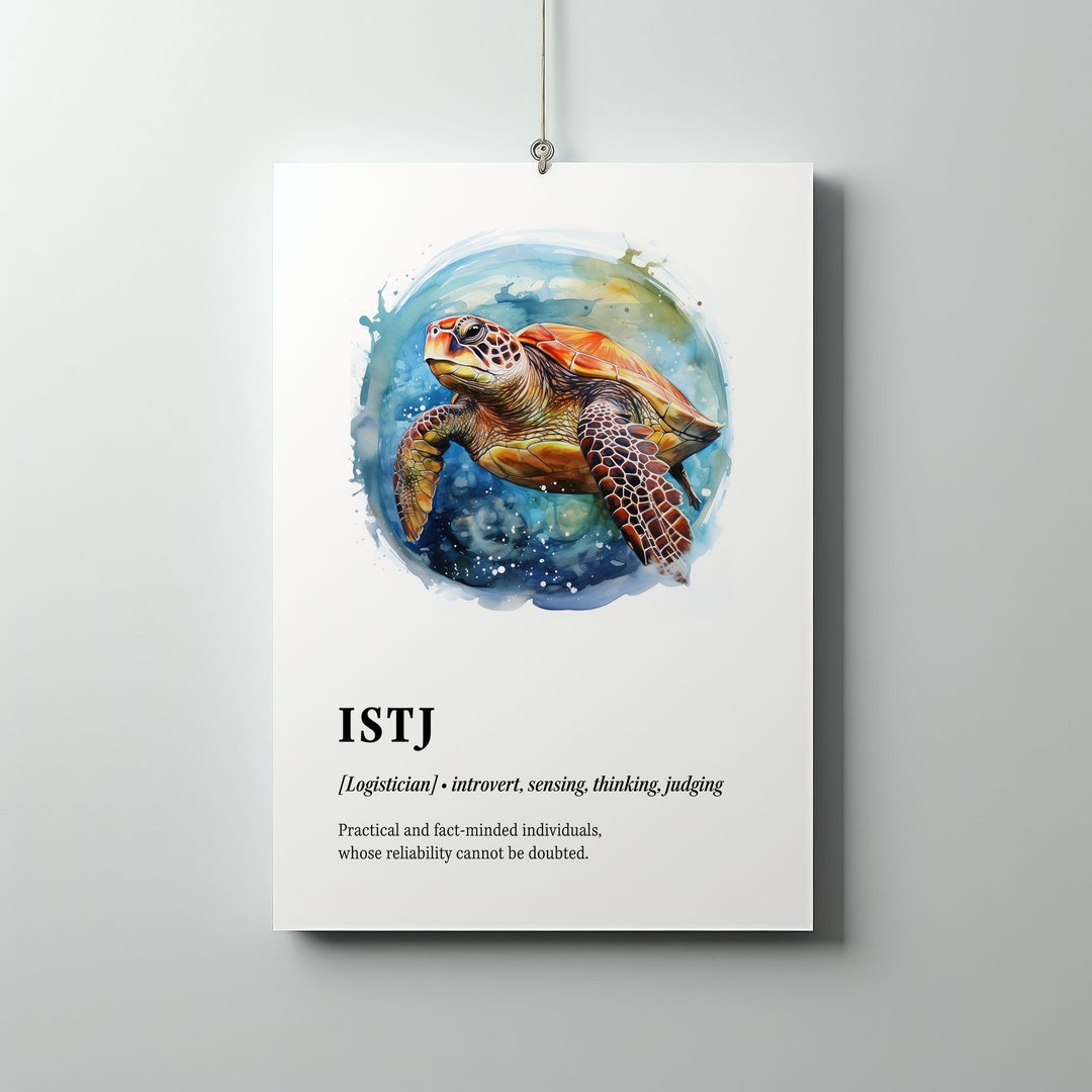 MBTI ISTJ Spirit Animal Turtle Wall Art Psychology Collection ...