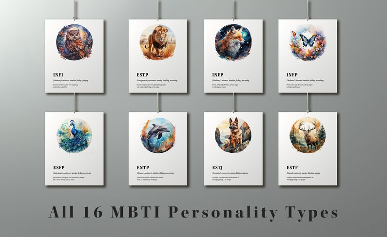 MBTI ISFJ Spirit Animal Elephant Wall Art Psychology Collection Personality Decor Print Gift ...