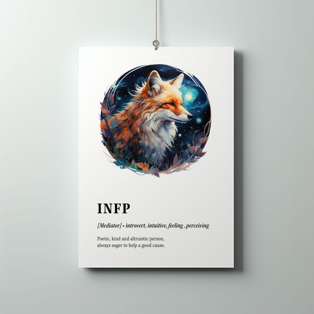 MBTI INFP Spirit Animal Fox Wall Art Psychology Collection Personality ...
