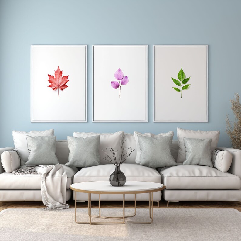 White Leaf Print Digital Download - Neutral Art Print - Botanical ...