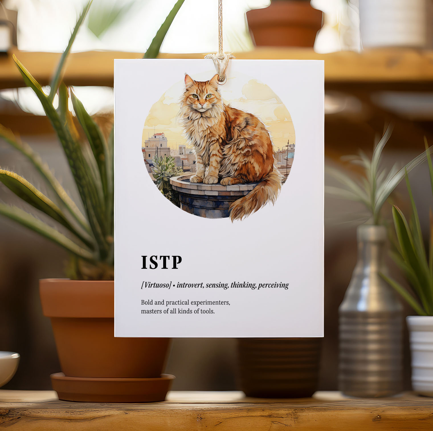 MBTI ISTP Spirit Animal Cat Wall Art Psychology Collection Personality ...