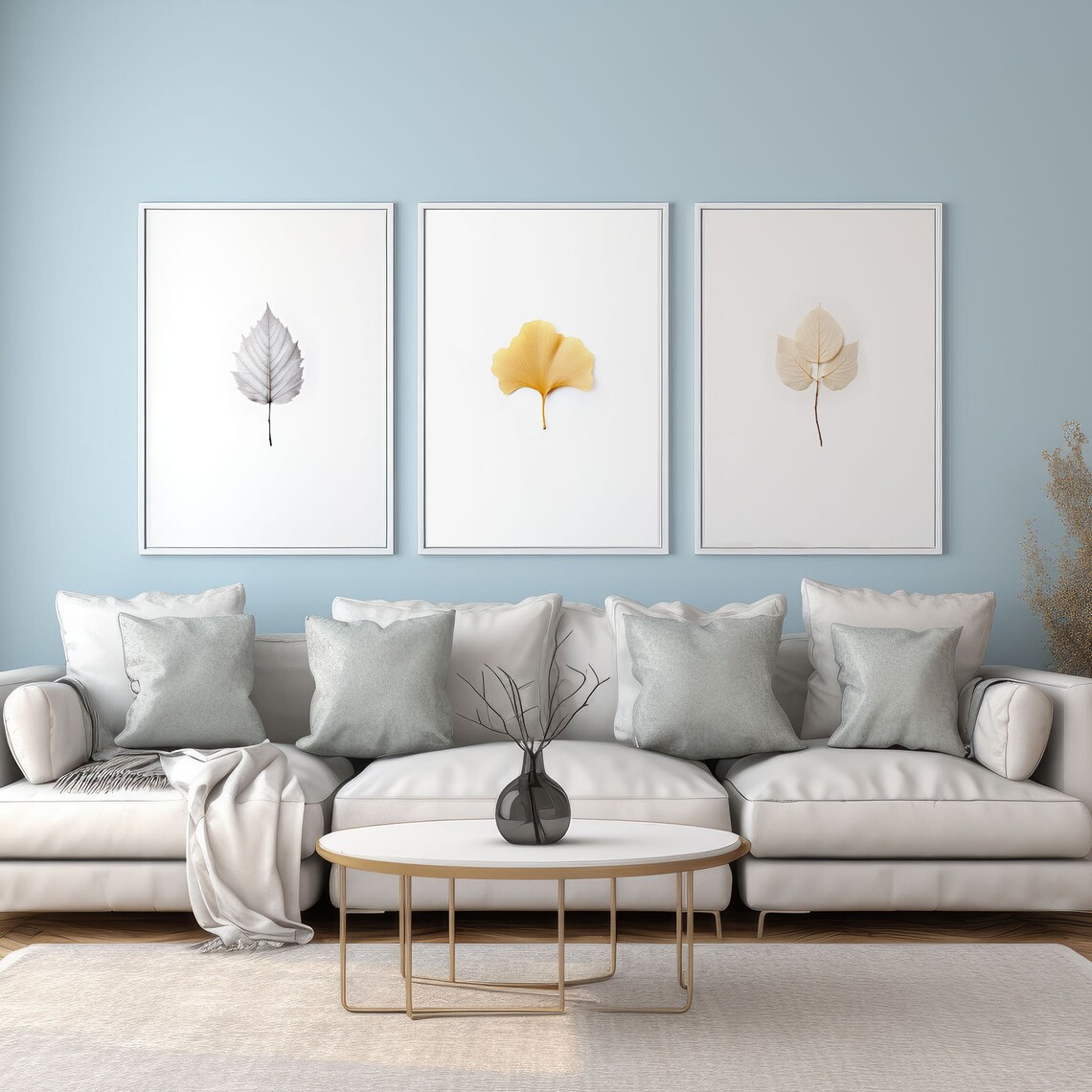 Single Oak Leaf Print Digital Download - Neutral Art Print - Botanical ...