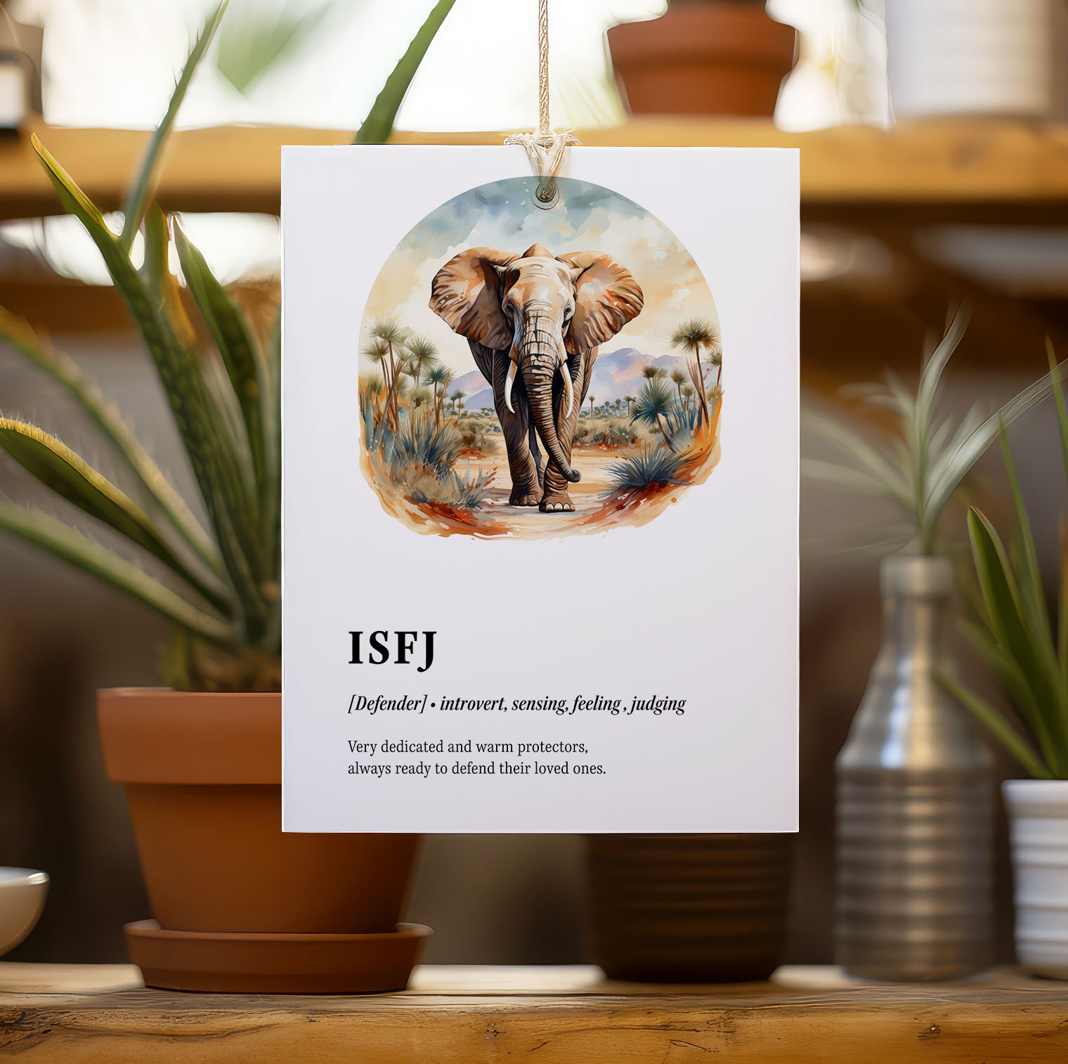 MBTI ISFJ Spirit Animal Elephant Wall Art Psychology Collection ...