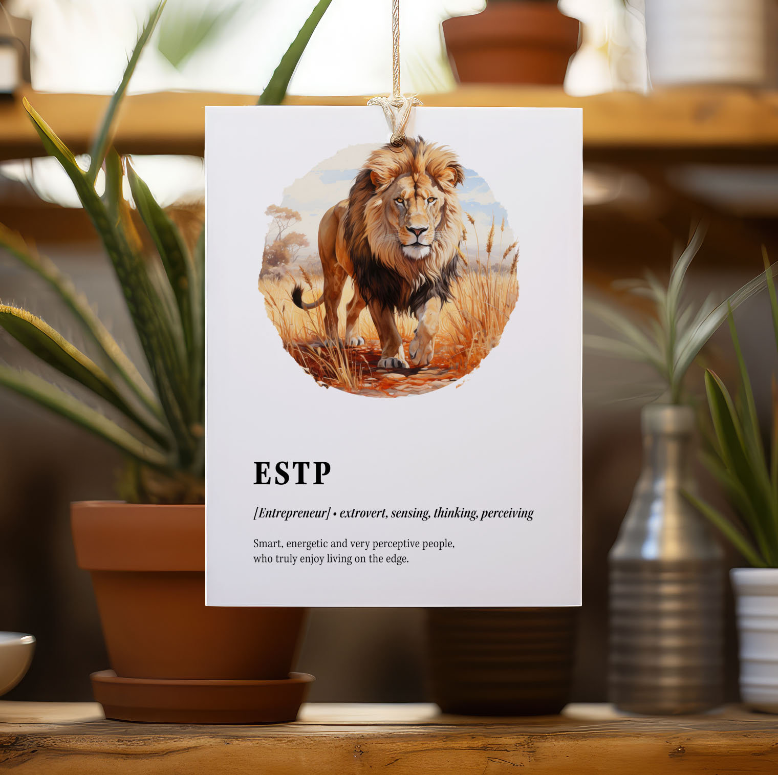 MBTI ESTP Spirit Animal Lion Wall Art Psychology Collection Personality ...
