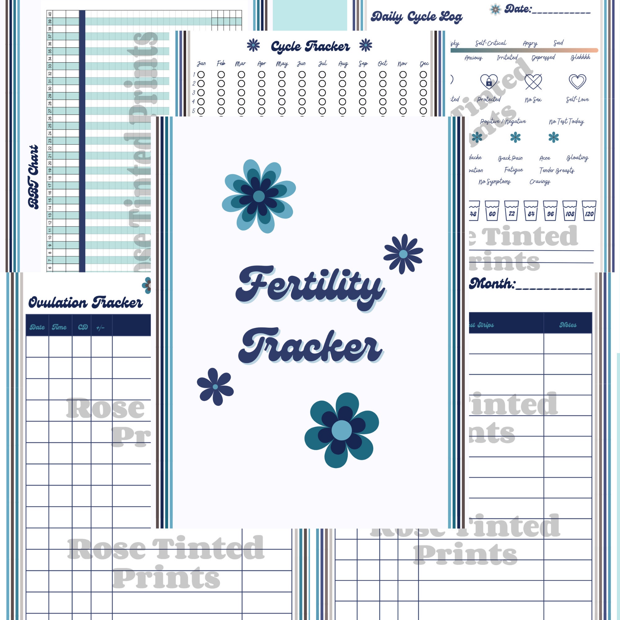 Fertility & Cycle Tracker - Printable!!! Period Planner, Period Tracker ...