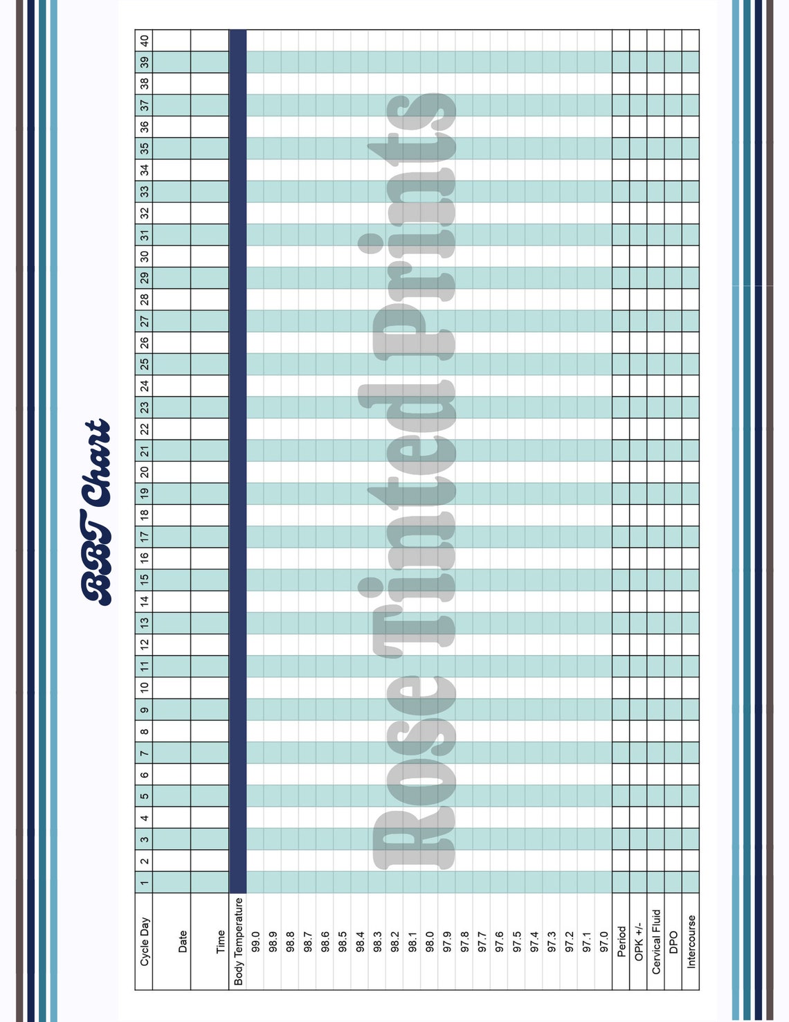 Fertility & Cycle Tracker - Printable!!! Period Planner, Period Tracker ...