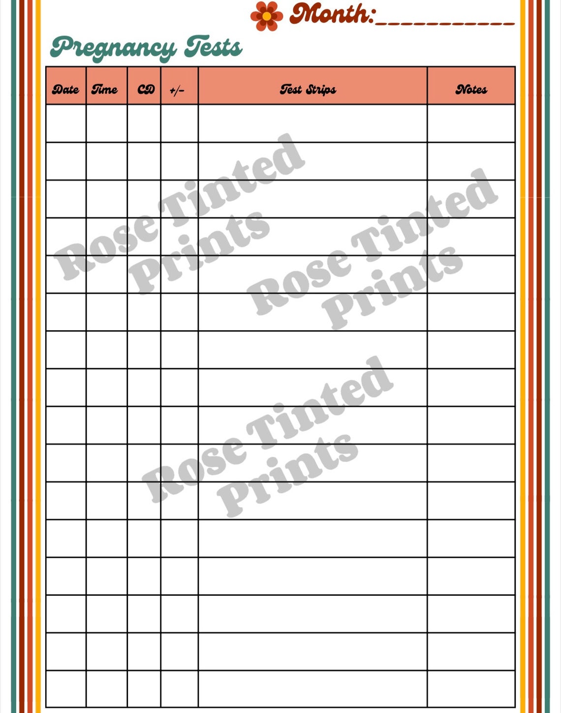 Fertility & Cycle Tracker - Printable!!! Period Planner, Period Tracker ...