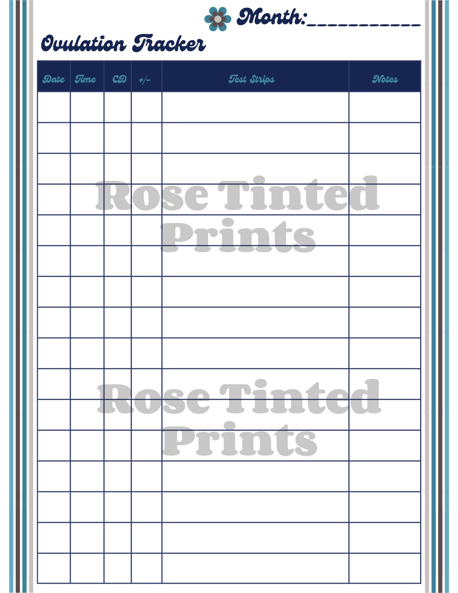 Fertility & Cycle Tracker - Printable!!! Period Planner, Period Tracker ...