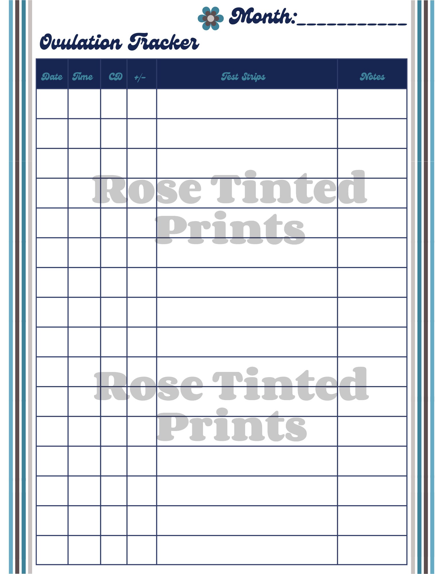 Fertility & Cycle Tracker - Printable!!! Period Planner, Period Tracker ...