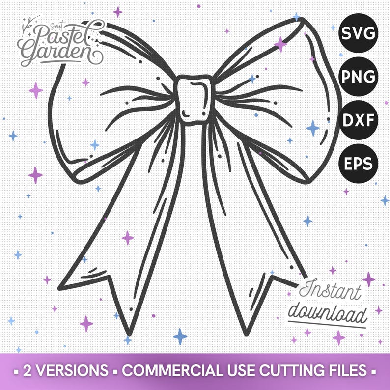 Cute Bow SVG Clipart Design Files for Cricut, With Instant Download and ...