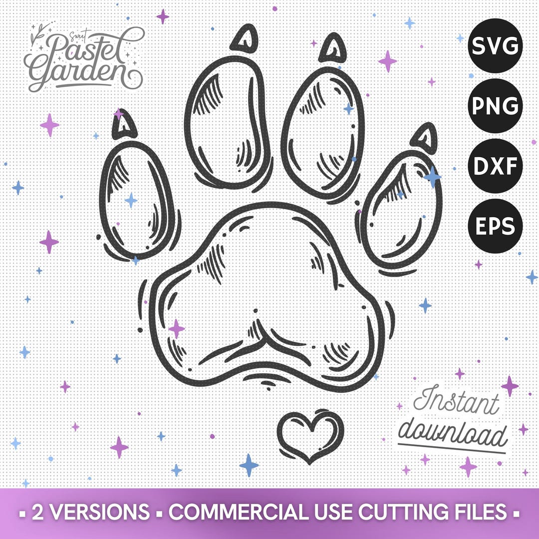 Dog Paw Svg, Paw Print SVG, Animal Paw Svg, Clipart Silhouette, Dxf Cut ...