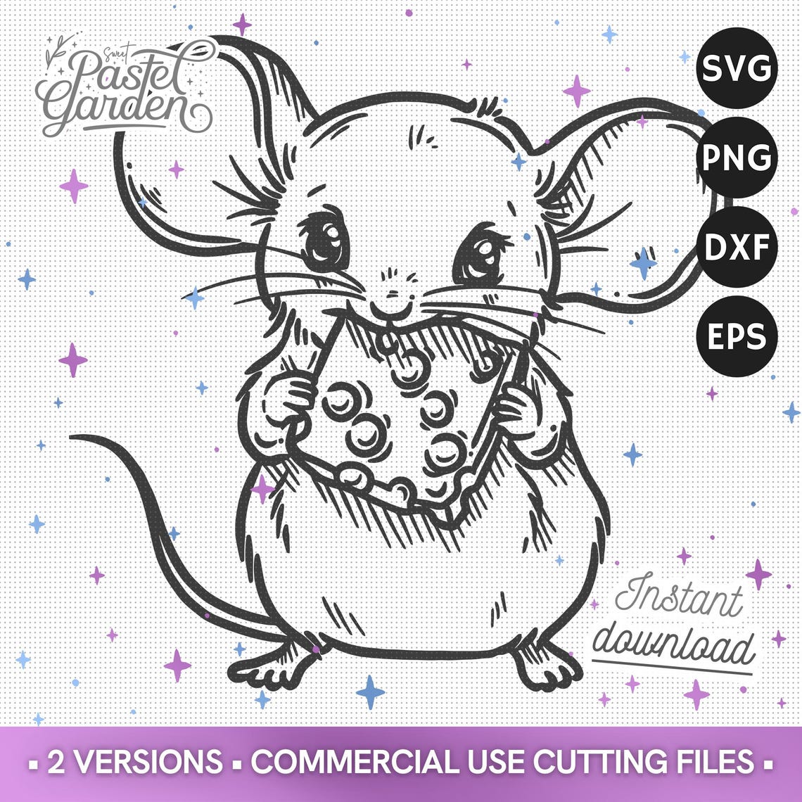 Mouse Eating Cheese SVG, Laser Cut Files, Baby Animal Mouse, Mouse Face ...