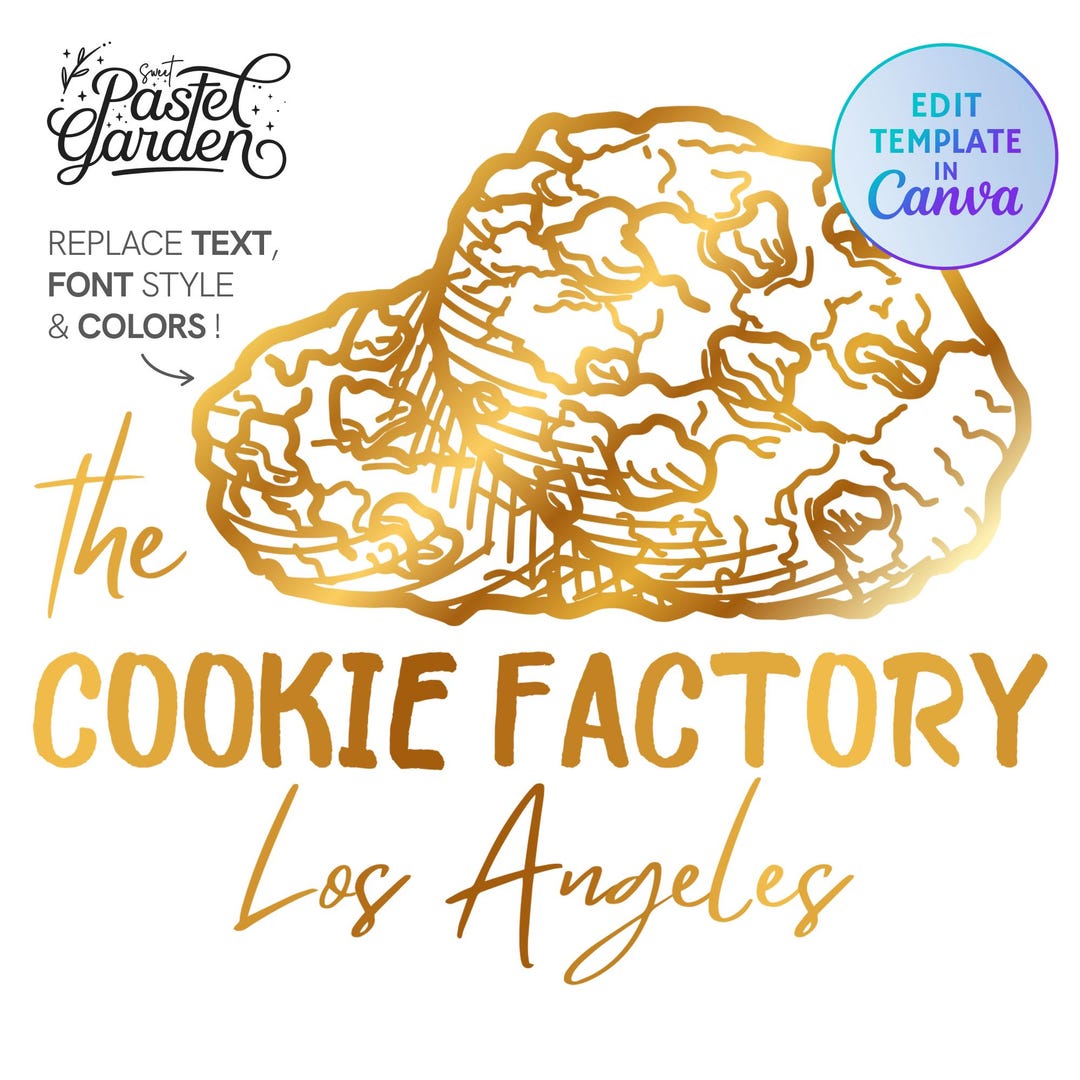 DIY Colorful Cookies Bakery Logo Design Canva Template for Cake ...