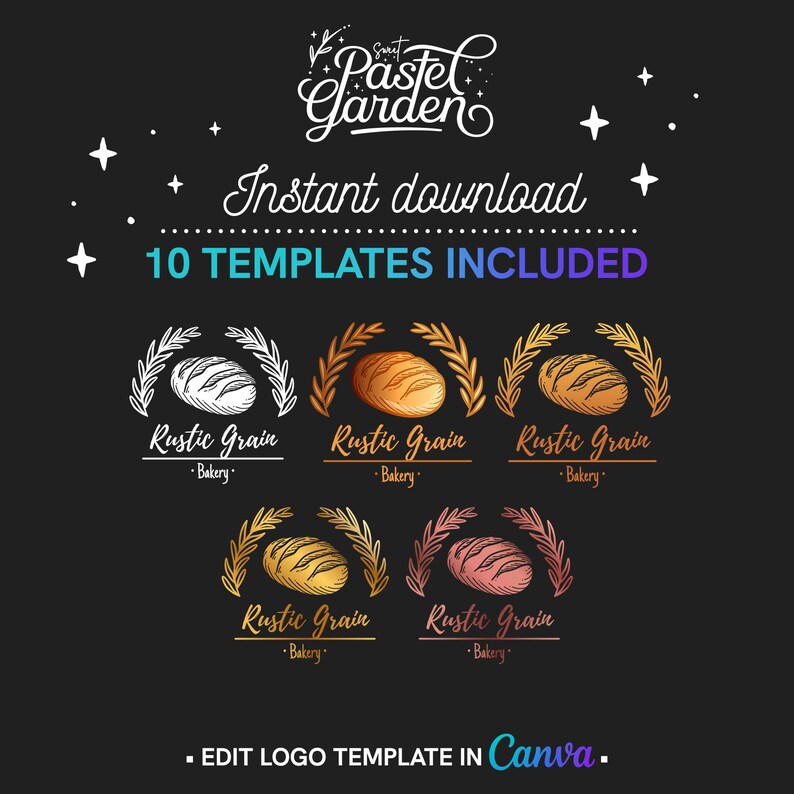 DIY Bakery Bread Logo Design Canva Template for Cake Designers ...
