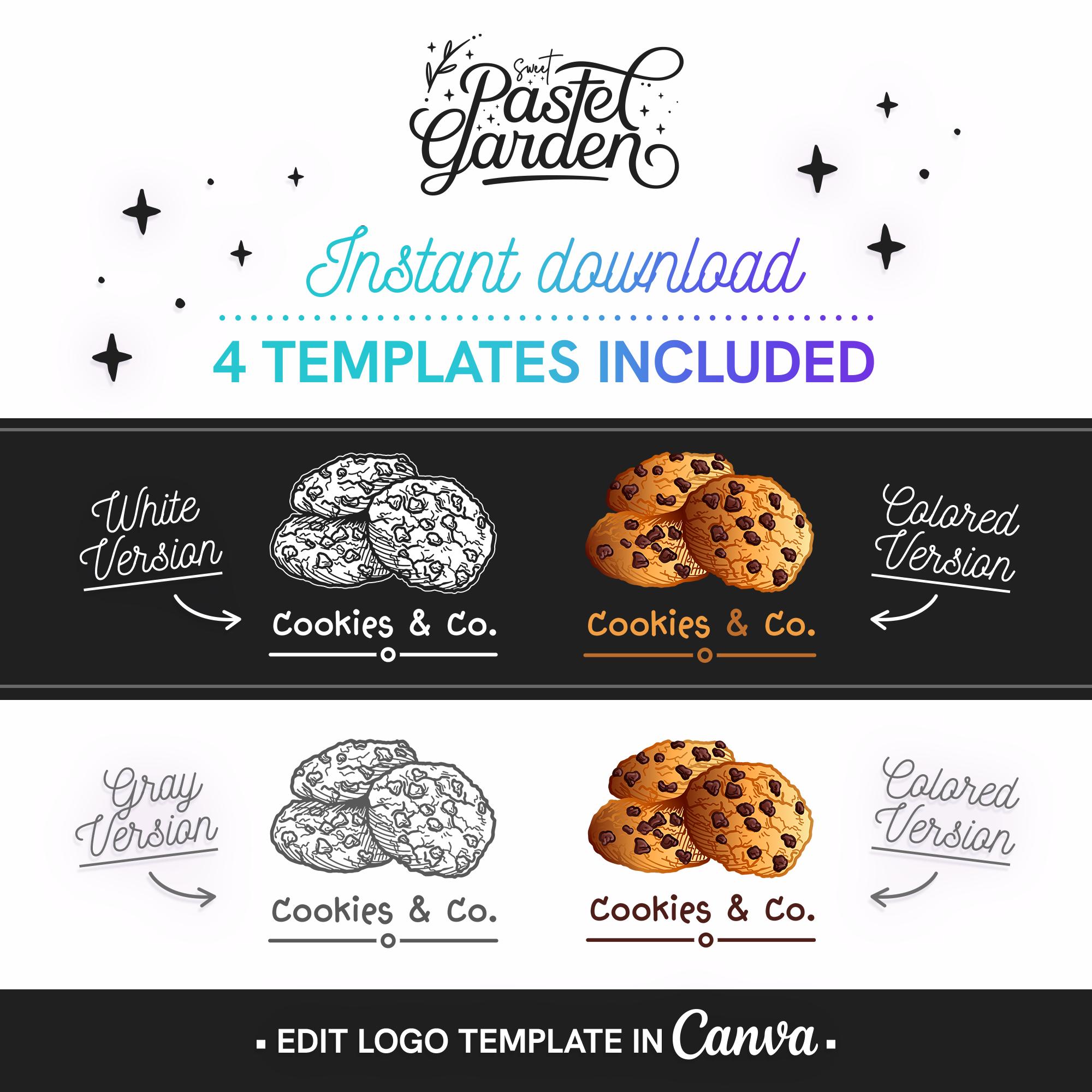 DIY Butter Cookies Logo Design Canva Template for Colorful Cake and ...