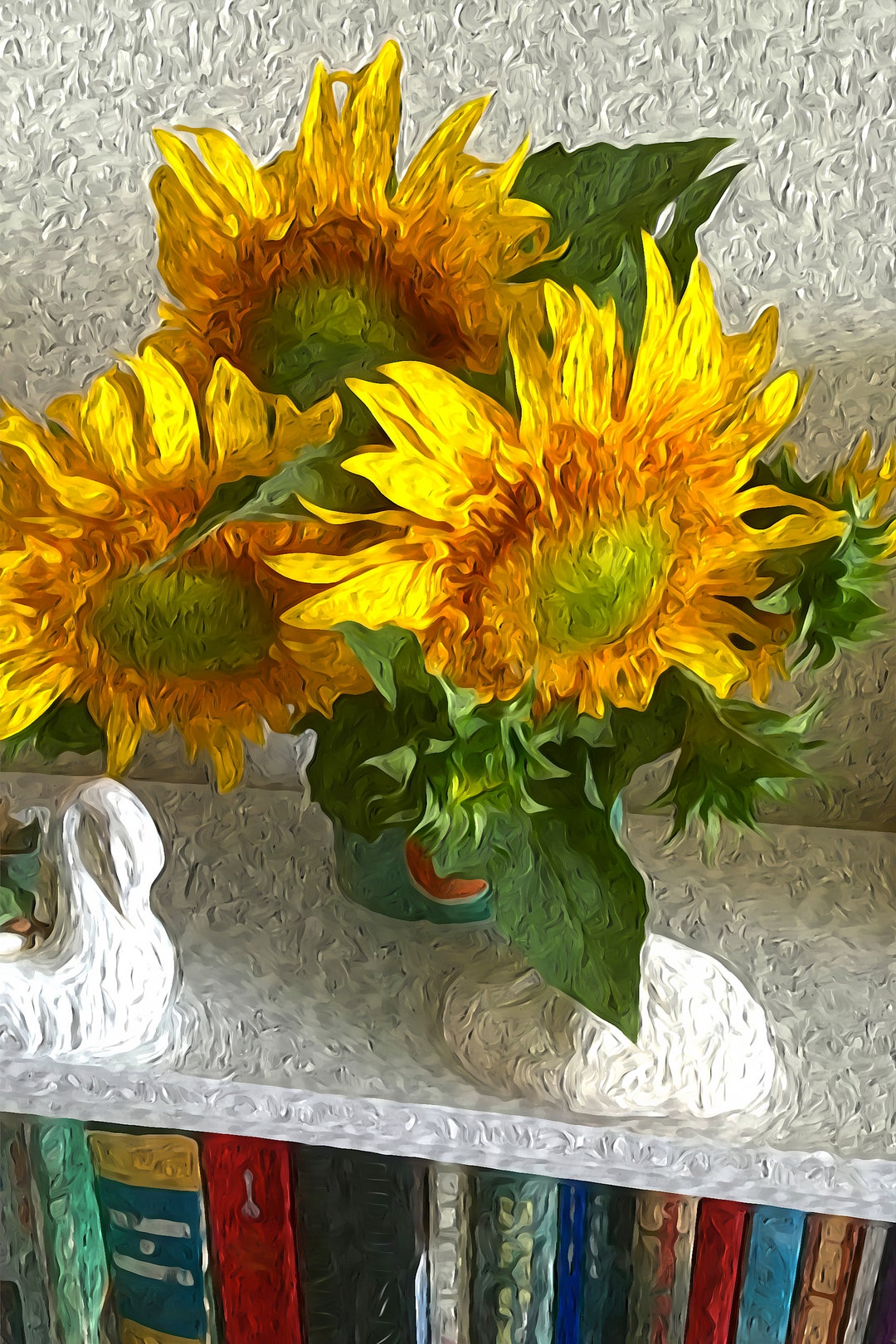 Sunflowers Impressionist Style Digital Painting Poster, Art Poster ...