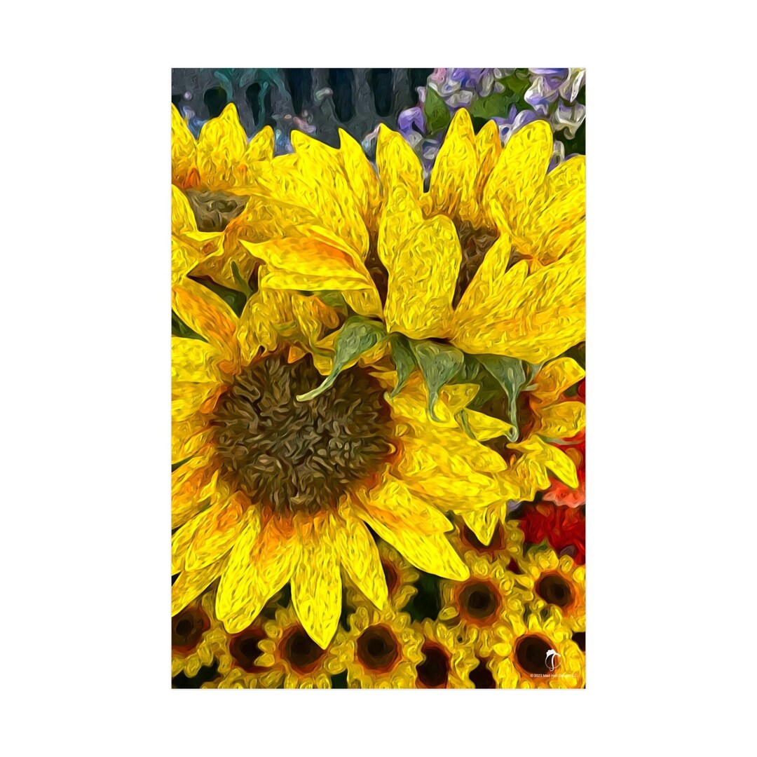 Sunflower Impressionist Style Digital Painting, Art Print, Wall Art ...
