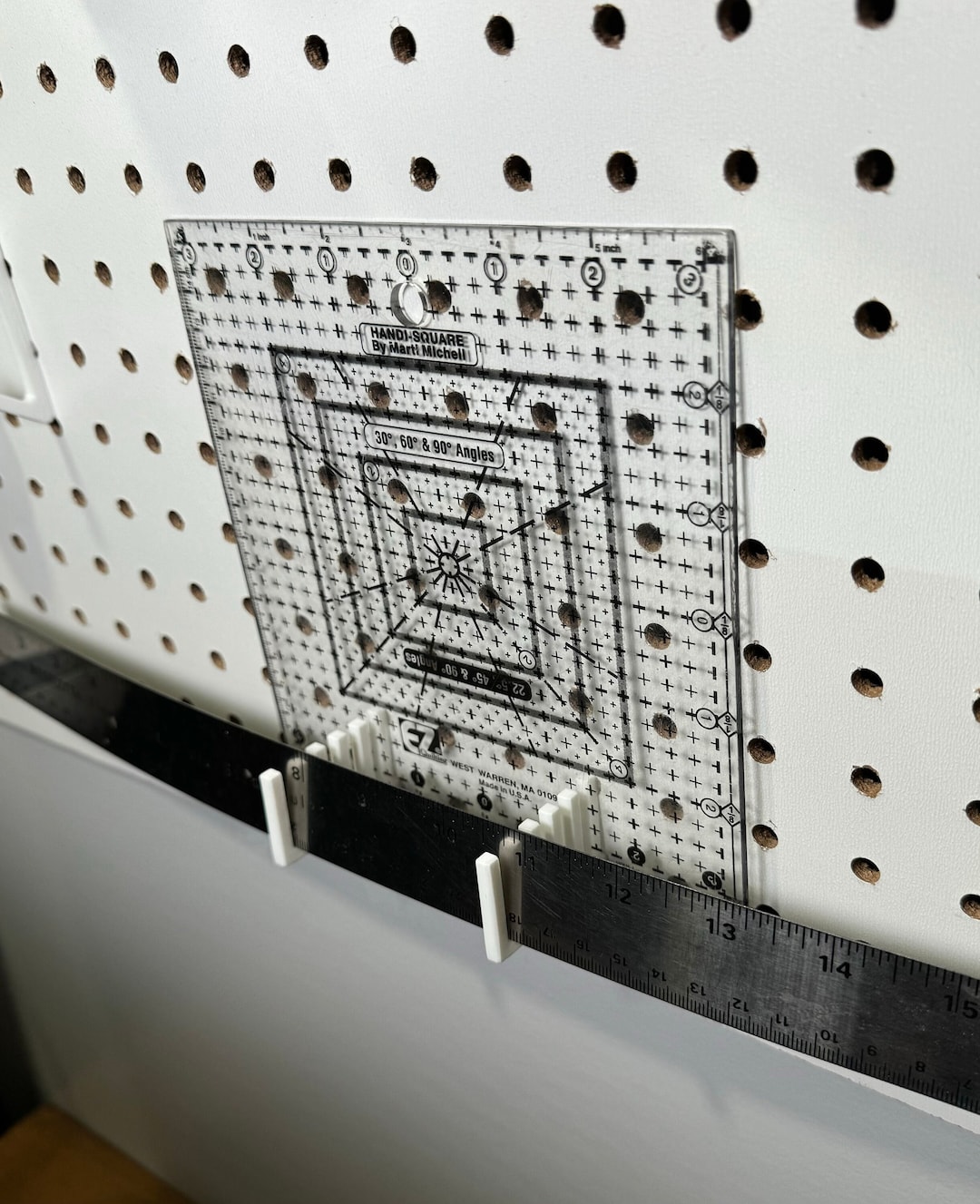 Quilting Ruler Hooks for 1/4" (5-6mm) Pegboard - Sewing, Knitting and ...