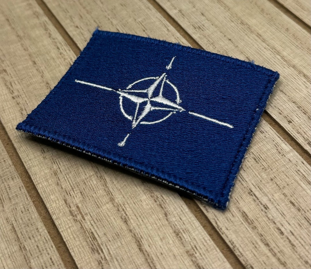 NATO Flag | Compass | Embroidered Iron on Patch for Backpack, Jacket ...