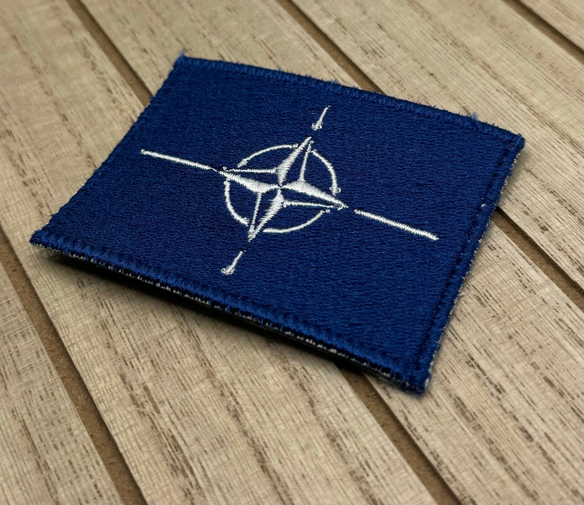 NATO Flag | Compass | Embroidered Iron on Patch for Backpack, Jacket ...