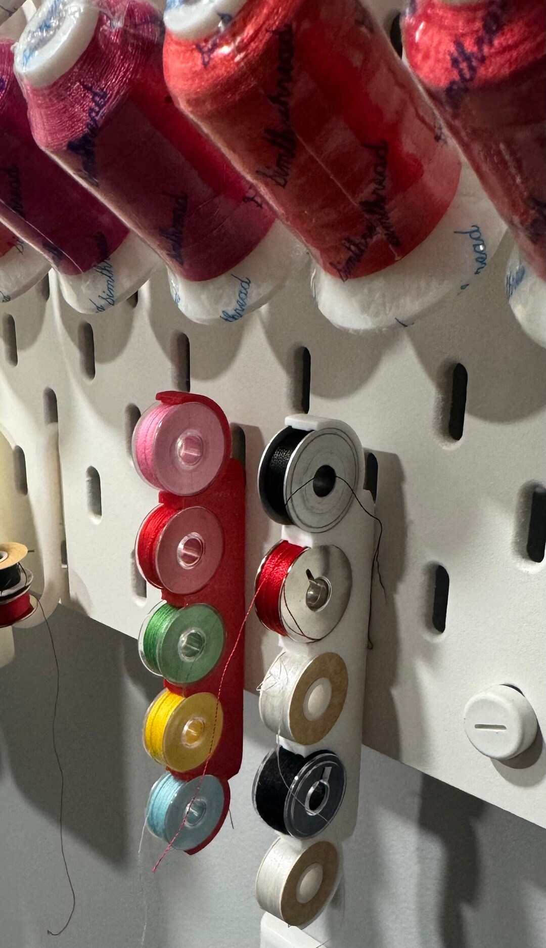 Skadis or Uppspel Pegboard Thread Bobbin Holder Sewing Knitting and ...