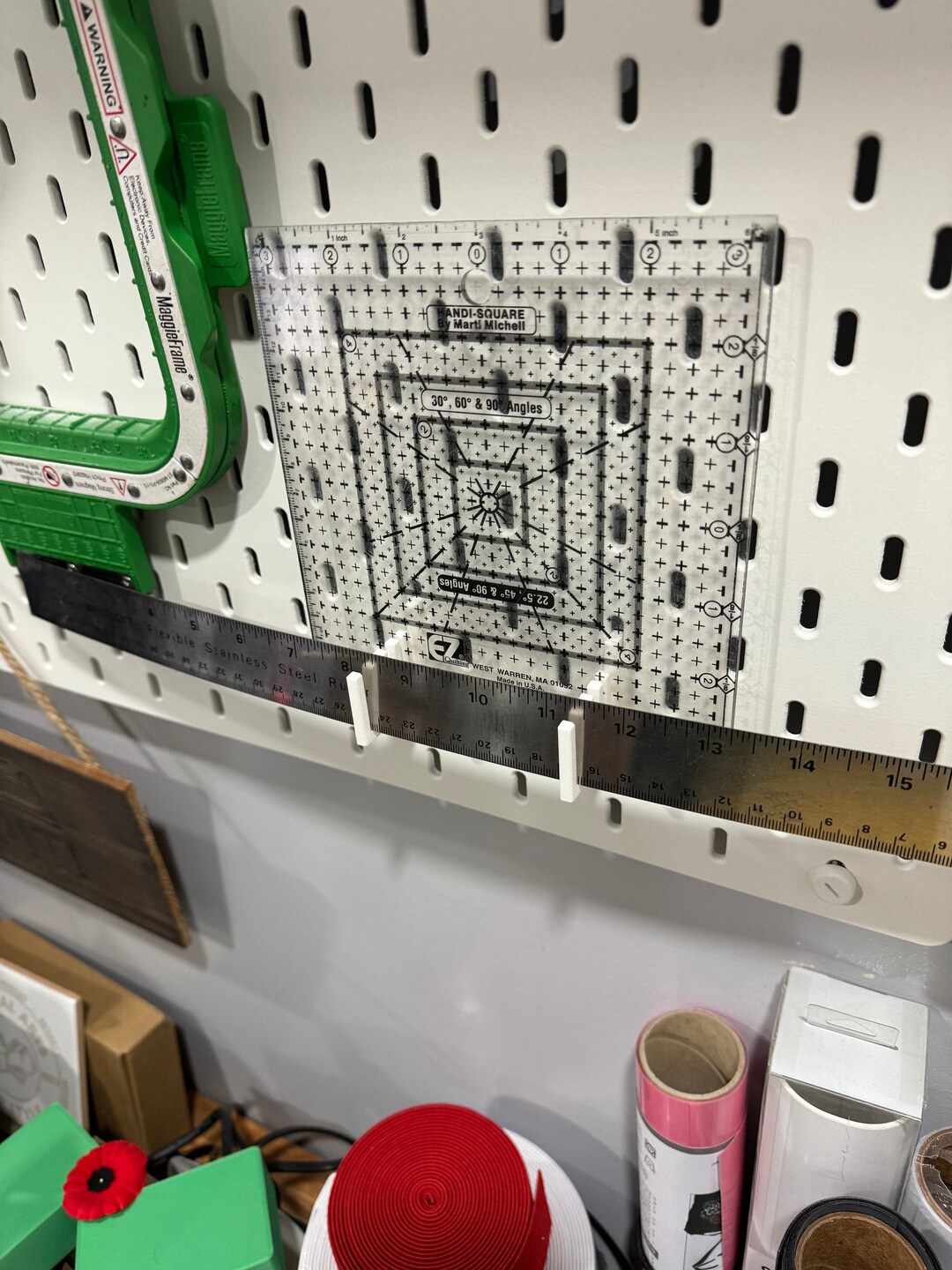 Quilting Ruler Hooks for Skadis or Uppspel Pegboard - Sewing, Knitting ...