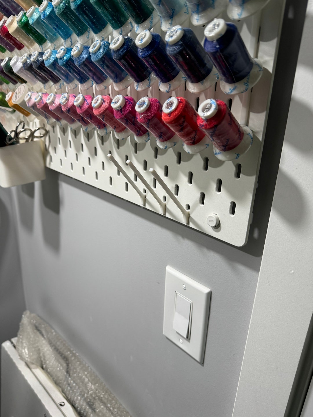 Skadis Pegboard Thread Spool Holder: Sewing & Embroidery Storage - Set ...