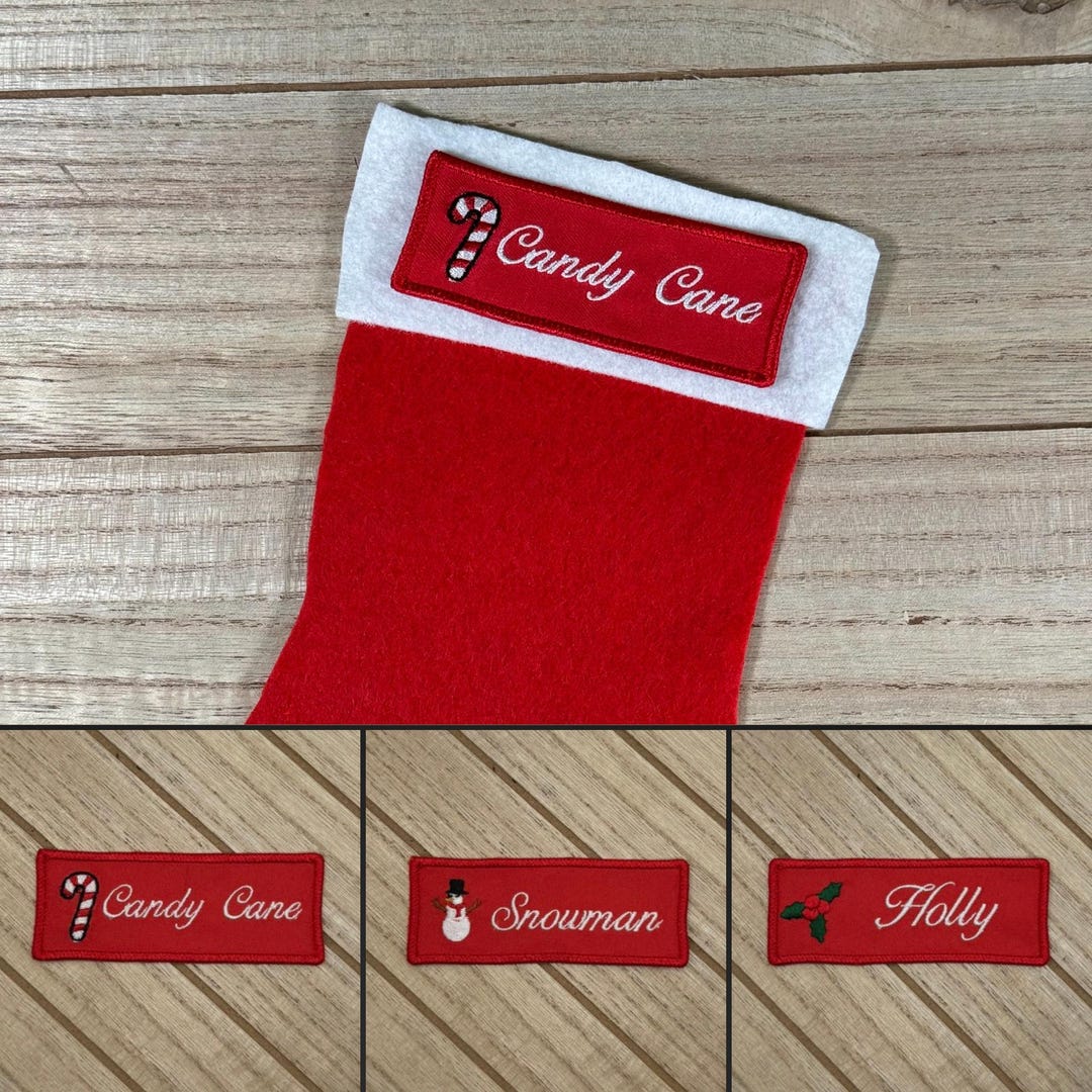 Custom Christmas Name Tags Embroidered for Personalizing Stockings | 4. ...