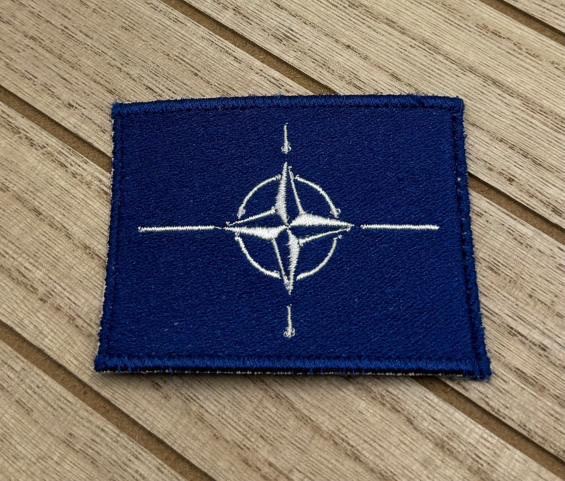 NATO Flag | Compass | Embroidered Iron on Patch for Backpack, Jacket ...