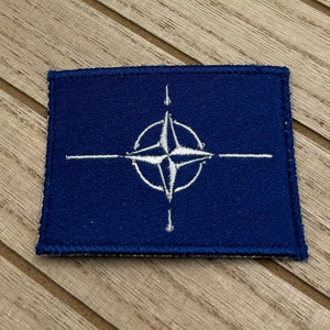 NATO Flag | Compass | Embroidered Iron on Patch for Backpack, Jacket ...