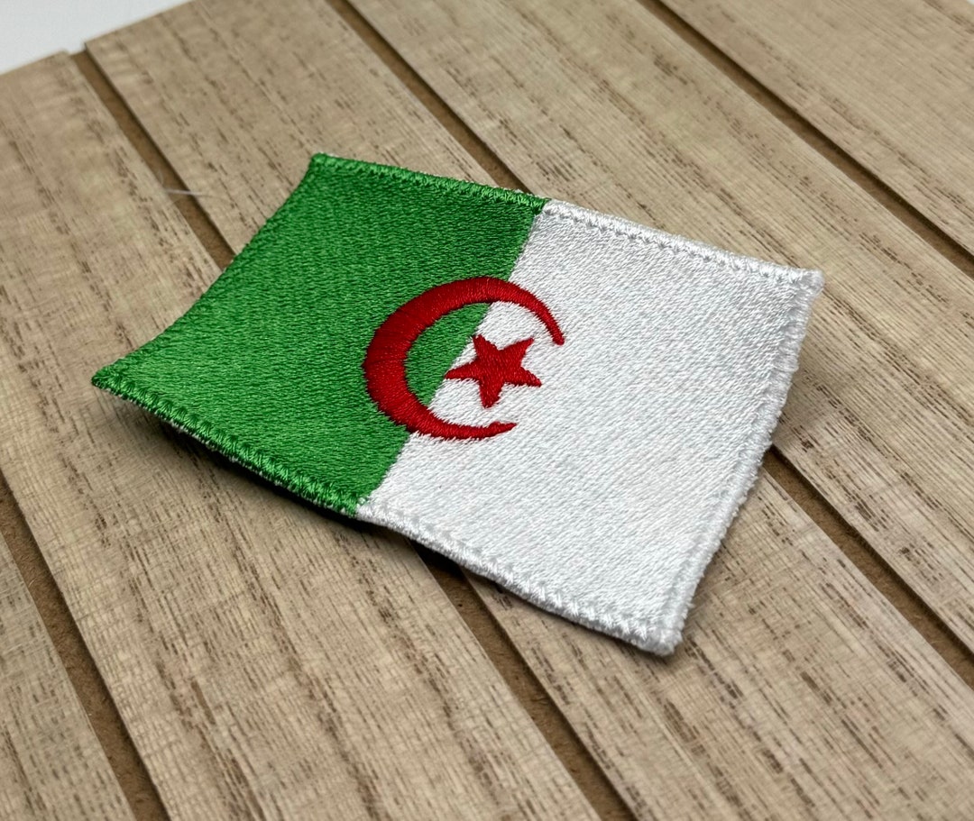 Algeria Flag | Algerian Flag Embroidered Iron on Patch for Backpack, Jacket, or Vest - Etsy