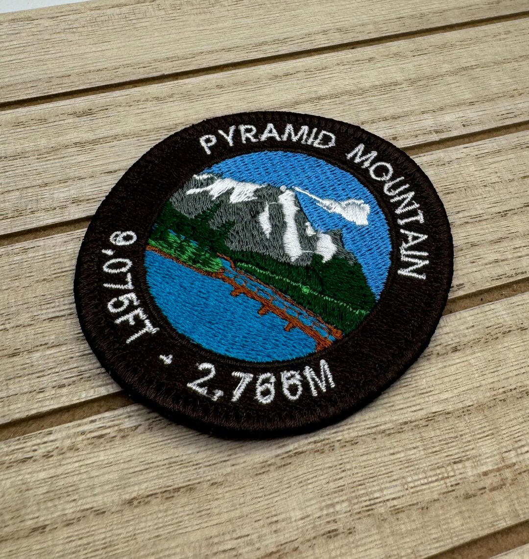 Pyramid Mountain Embroidered Patch: Jasper Canada Travel Badge - Etsy UK