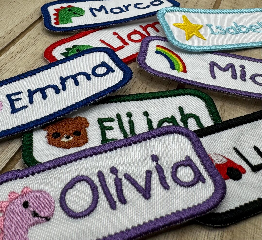 Custom Kids Name Tags Embroidered for Personalizing Child's Backpacks ...